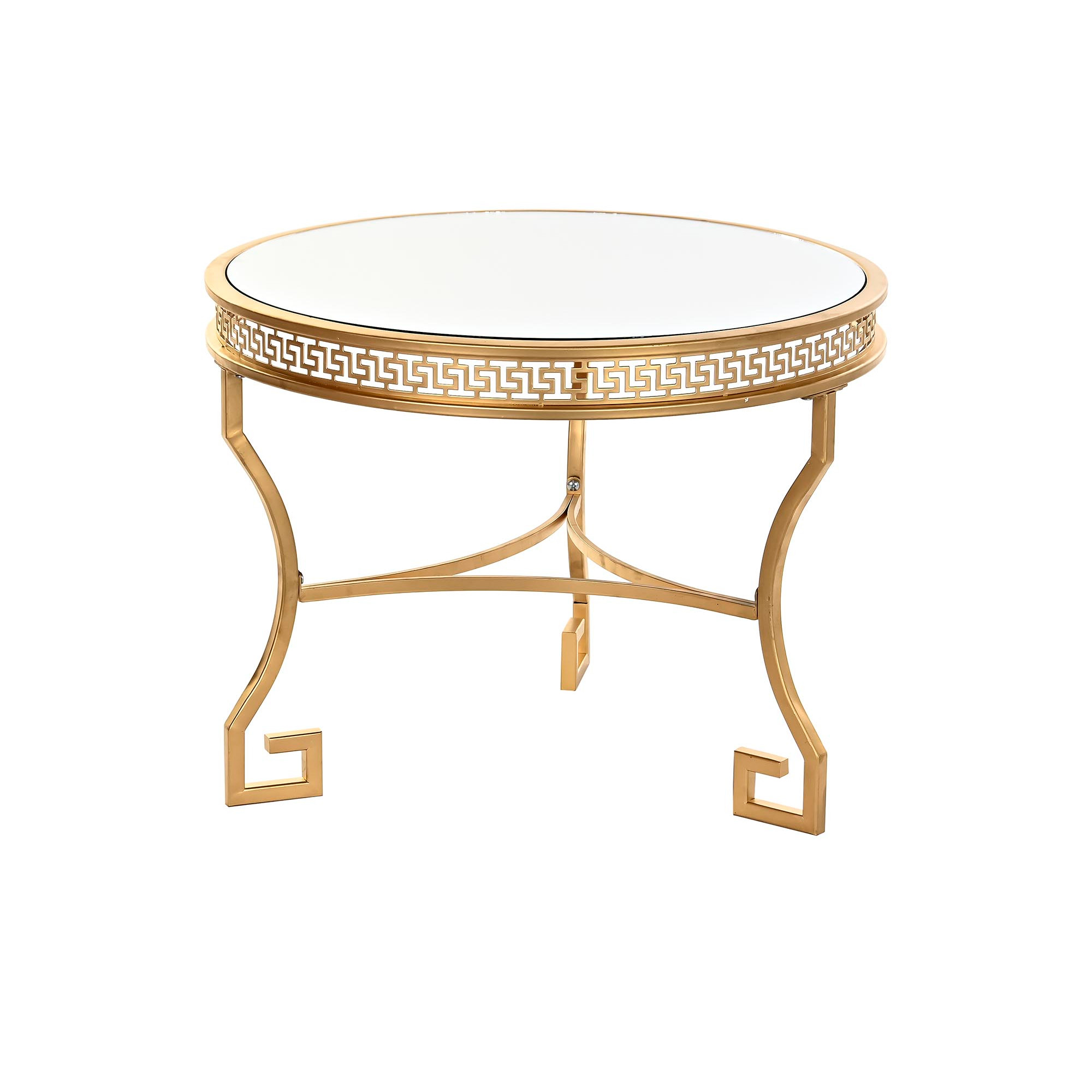 TABLE De coin doré en métal et miroir 61 x 61 x 46 cm - Dansmonbureau.ma